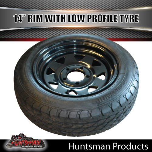 14x6 175/65R14C LT Sunraysia HT Black Wheel Rim & Low Profile Tyre ...