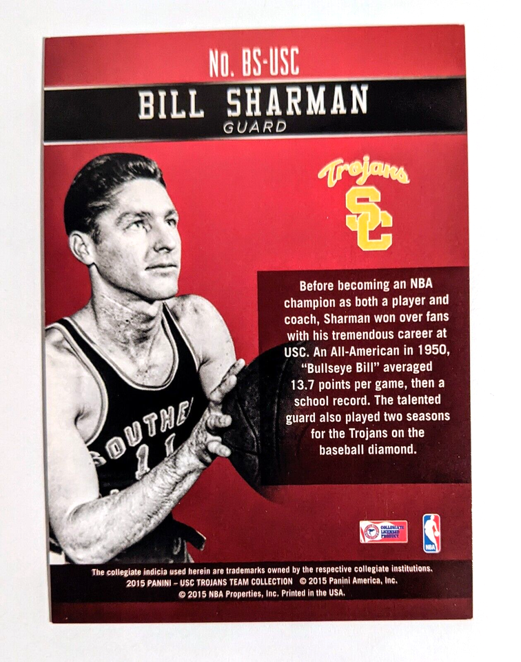 2015 panini collegiate USC bill sharman /99 silver parallel Honors #bs ...