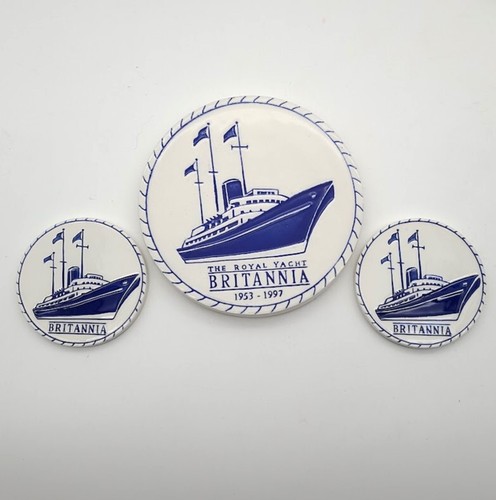 Royal Yacht Britannia Ceramic Trivet & Coasters Made in Scotland 1953 ...
