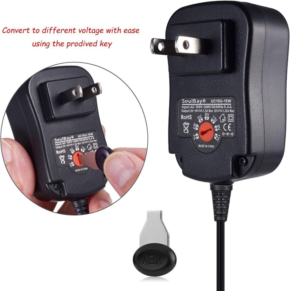 Universal AC to DC 3V~12V Adjustable Power Adapter Supply Charger ...