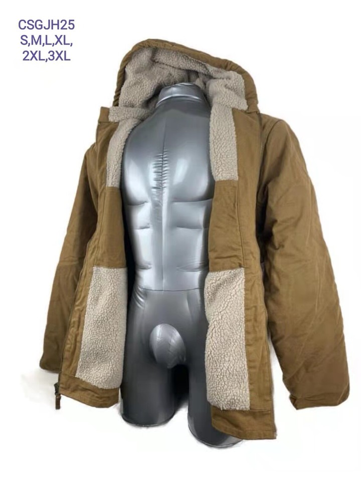 Men Sandstone Canvas Quilted Thermal Lined Duck Coat Winter Duck Jacket ...