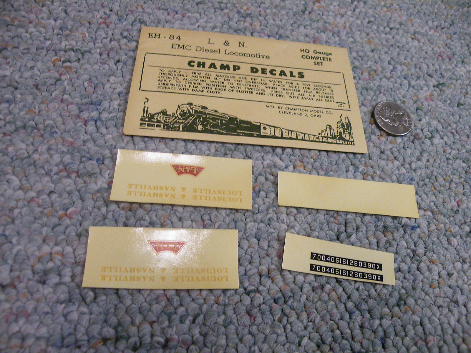 Champ decals HO EH-84 Louisville Nashville EMC diesel locomotive J107 ...
