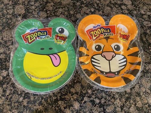 Sealed Hefty Zoo Pals TWO 15 PACK (30) Coated Paper Plates 7-3/8 ...