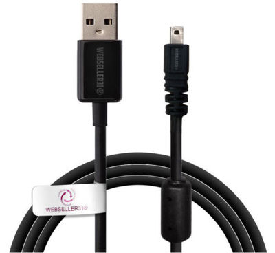 USB for Panasonic Lumix DMC-TZ61, TZ40, TZ70 Black Data Cable for ...