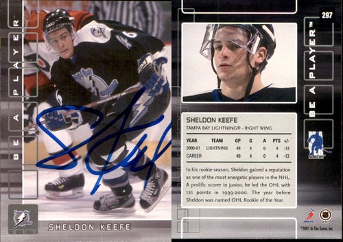 Sheldon Keefe Signed 2001-02 Be A Player MEM #297 Card Tampa Bay ...