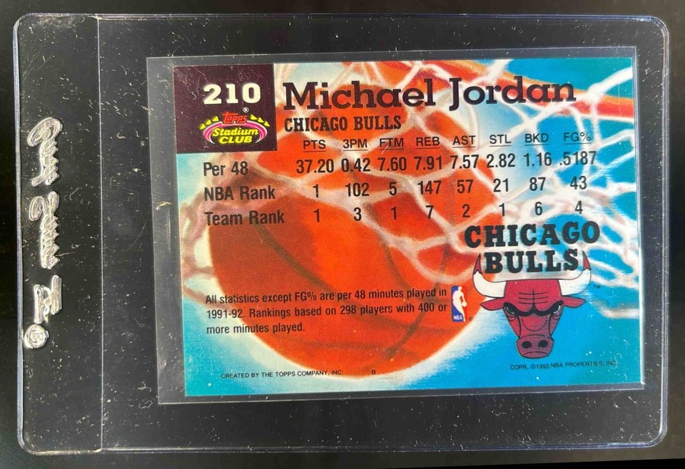 1992-93 Topps 93 Stadium Club Michael Jordan #210 Bulls | eBay