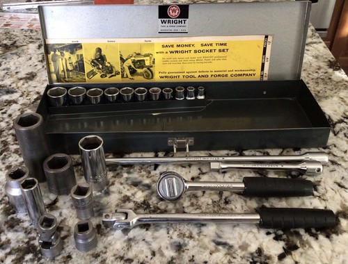 Vintage Wright 3/8” Drive SAE Socket Set #317 Plus Breaker Bar ...