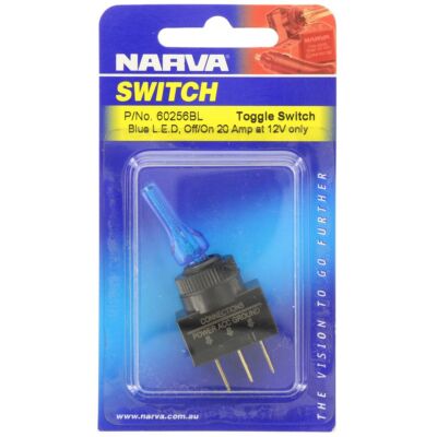 NARVA 60256BL OFF ON TOGGLE SWITCH WITH BLUE LED 20 AMP 12 VOLT MOUNT ...
