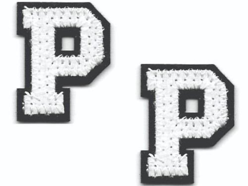 Capital Letter P Patch White Black Felt Block Uppercase Iron on Lot of ...