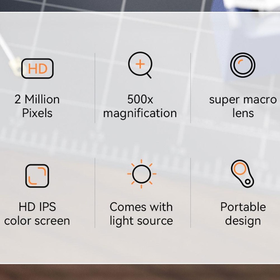 500x LED Digital Magnifying Glass Hand Held Magnifier Rechargeable ...