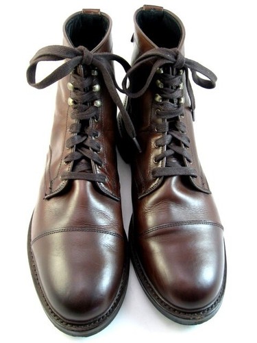 Allen Edmonds "LANDON" Men's Leather Cap-Toe Boots 10 D Mahogany USA ...