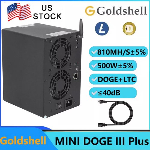 US stock Goldshell Mini DOGE III Plus Asic Miner 810MH/S 500W LTC&Doge ...