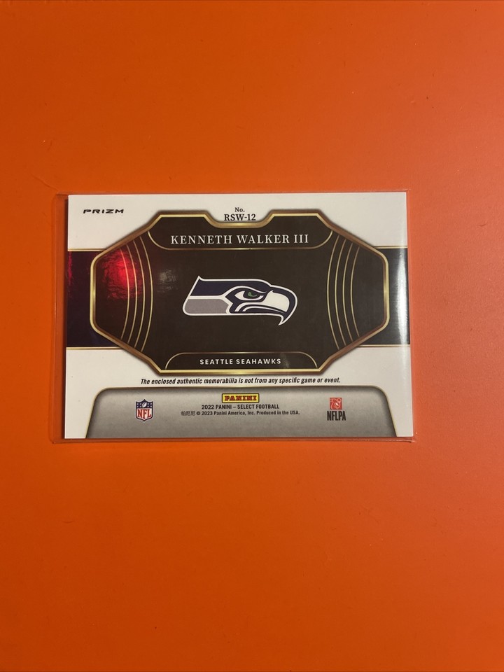2022 SELECT KENNETH WALKER III Rookie Swatches PATCH Red Prizm SEAHAWKS ...