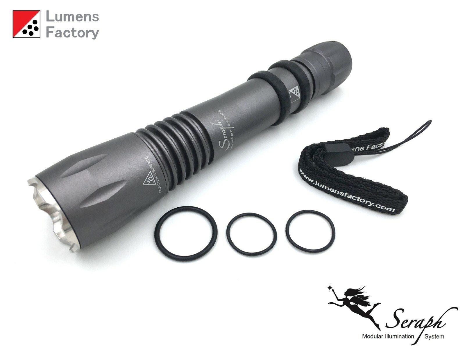 Lumens Factory SP-9 Flashlight Host. Grey, Cren Bezel. Surefire 9P ...