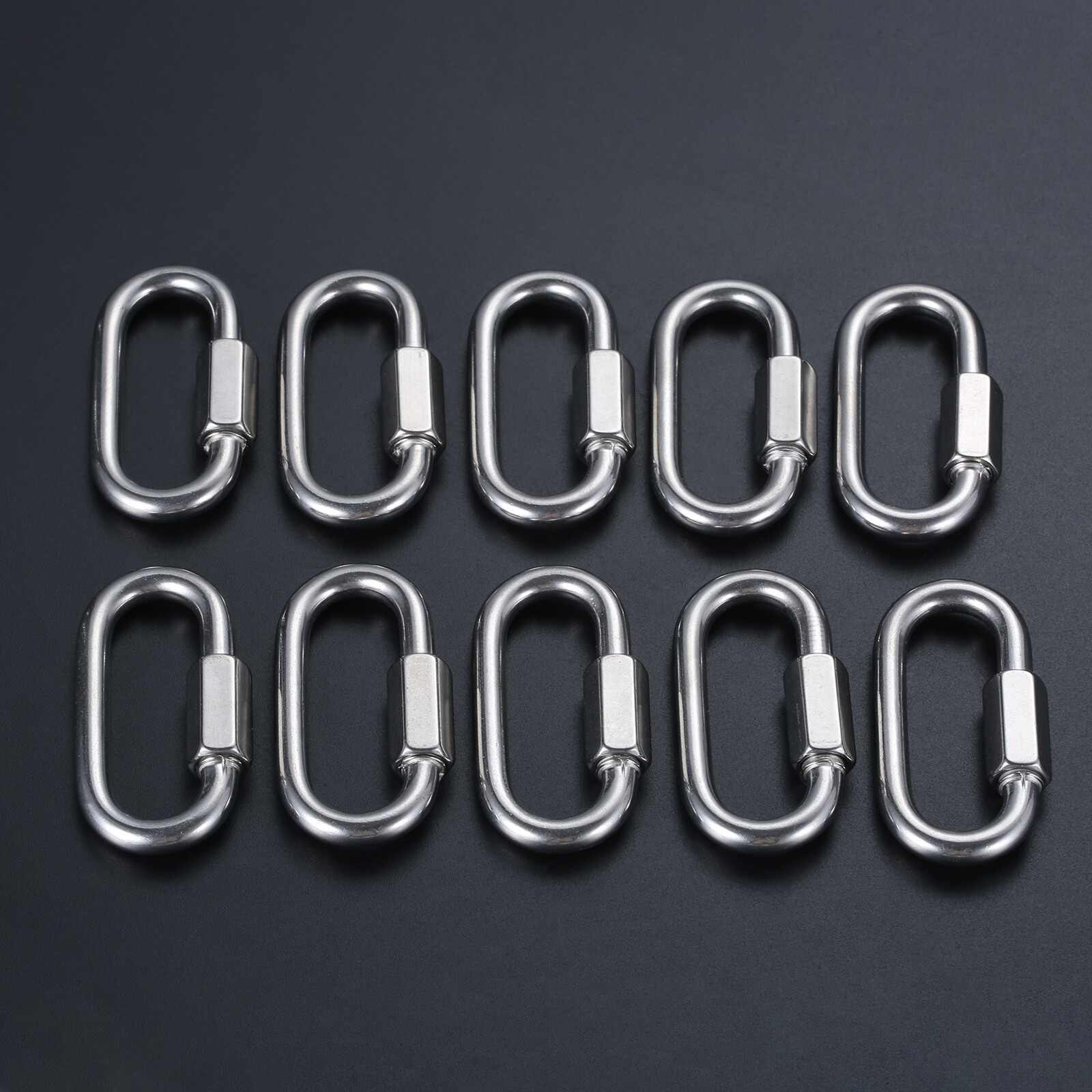 1Pc 6mm 304 Stainless Steel Climbing Gear Carabiner D Shape Quick Link ...