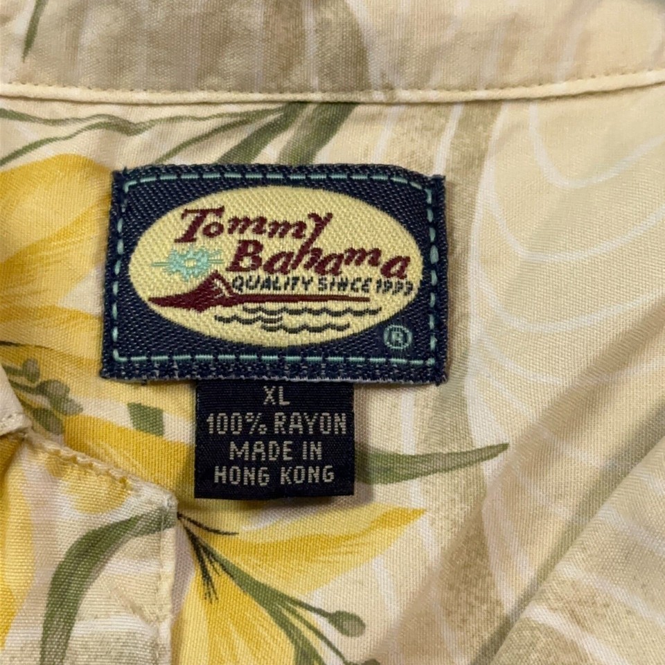 VTG Tommy Bahama Hawaiian Shirt Mens XL Button Up Floral Aloha Camp ...