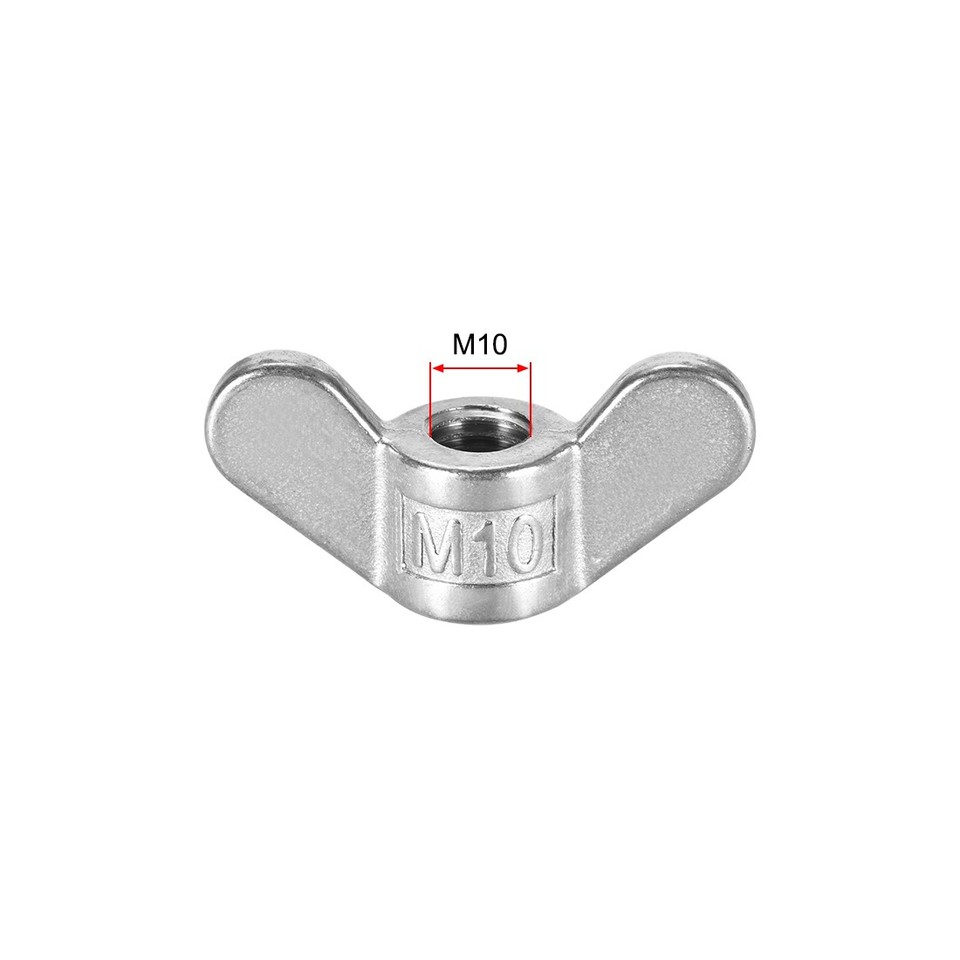 M10 Wing Nuts, Stainless Steel 304 Hand Twist Tighten Ear Butterfly Nut ...
