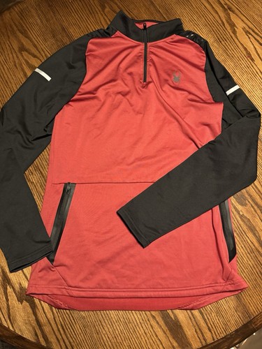 Spyder Active ProW B Red Cycling 1/4 Zip Pullover Large | eBay