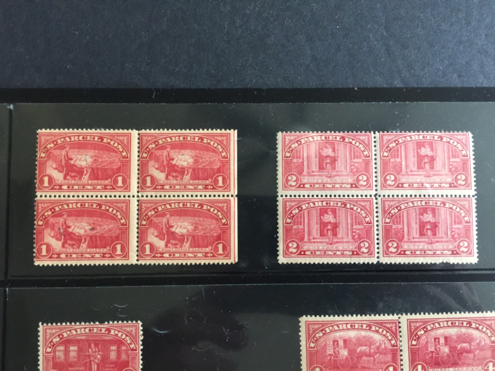 US STAMPS SC# Q1-Q6 1c-10c Parcel Post Blocks of 4, Pairs & Singles CV ...