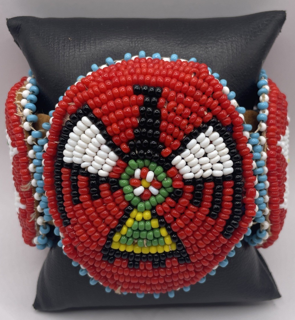 Native American Glass Seed Bead Thunderbird Cuff Brac… - Gem
