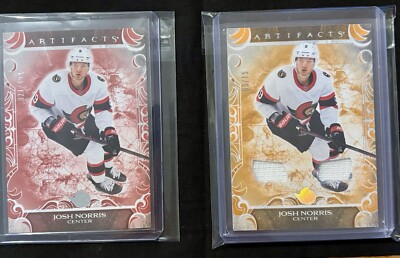 2024-25 UD ARTIFACTS JOSH NORRIS ORANGE MATERIAL 05/15 + RUBY PARALLEL ...