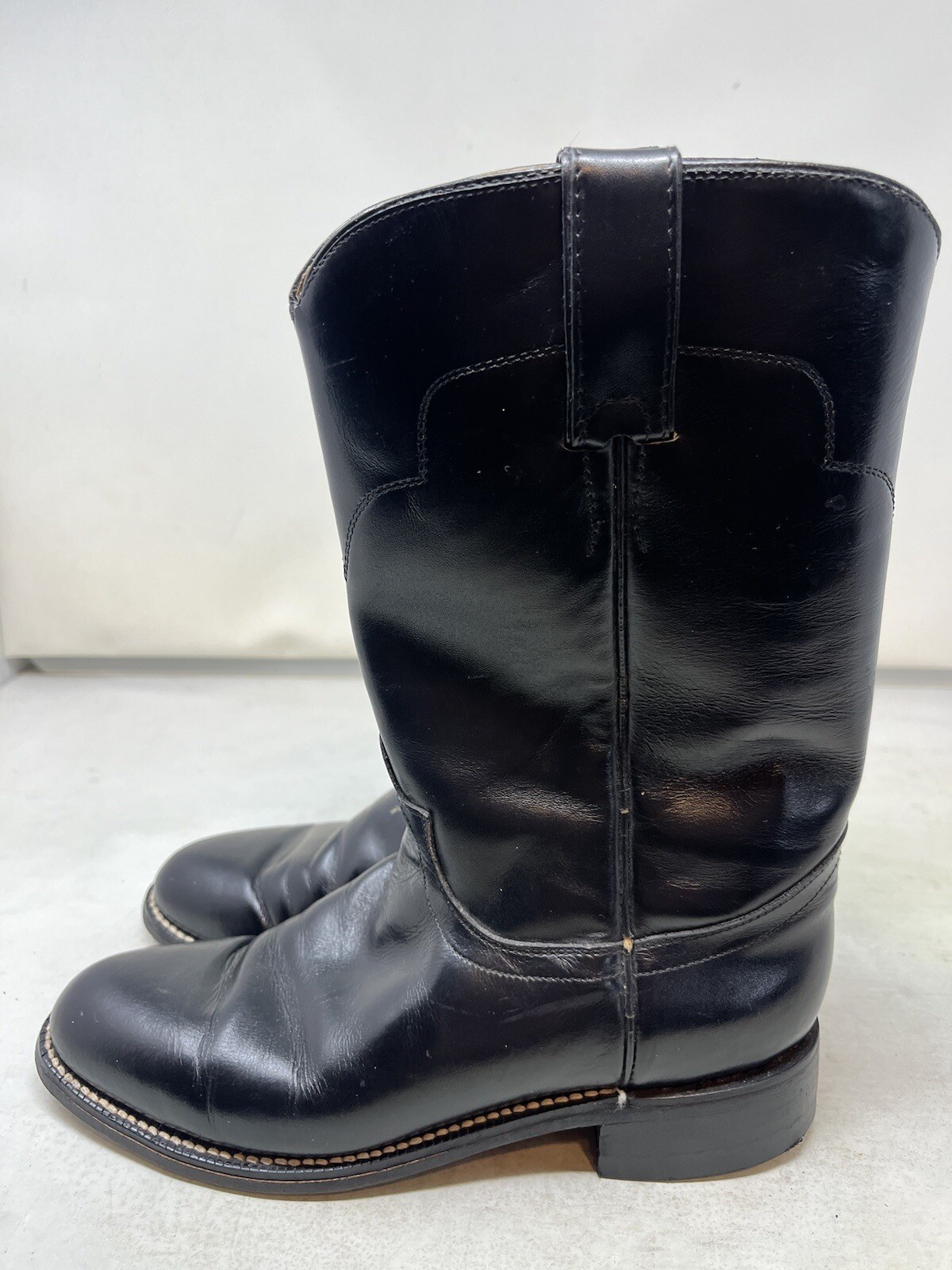 Tony Lama Black Leather Roper Western Cowgirl Boots Womens Size 5 | eBay