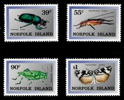 Norfolk Island 1989 - Indigenous Insects - Set of 4 Stamps - Scott #448 ...