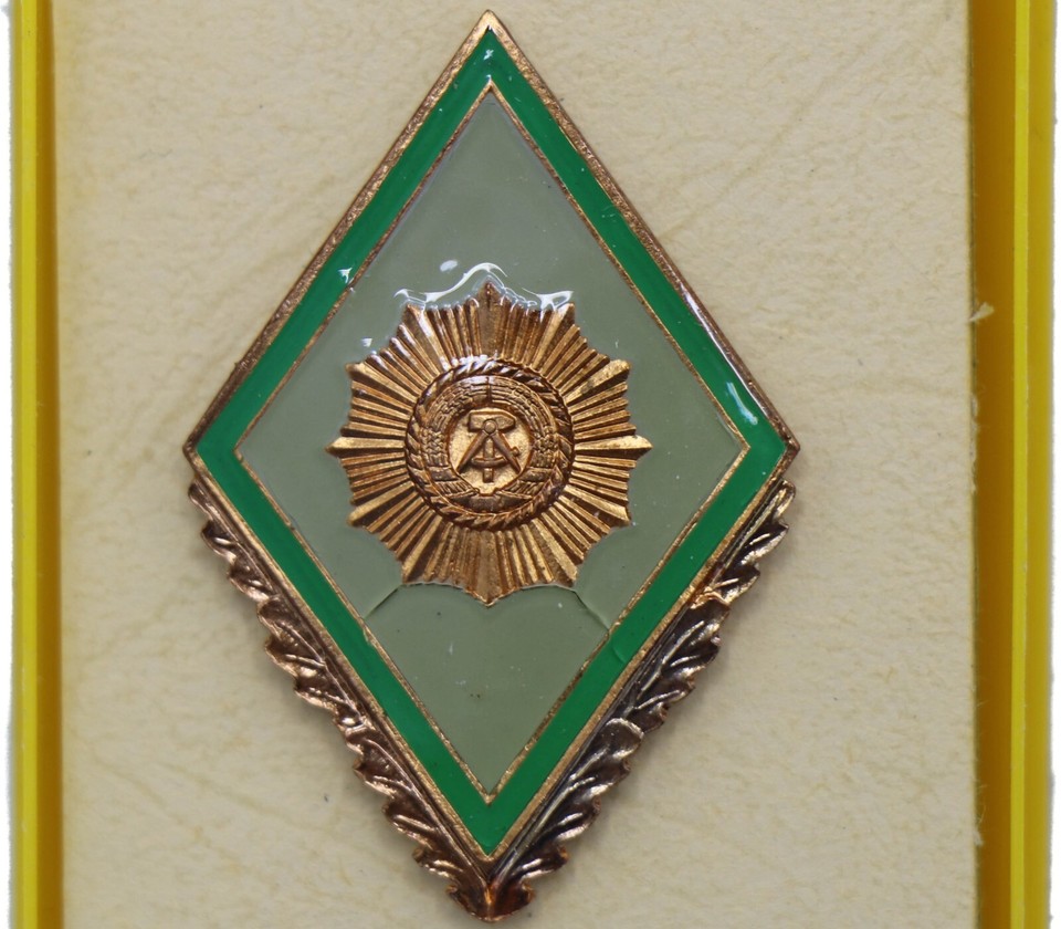 Authentic East German Officer Military Academy MDI Badge Back w Case ...