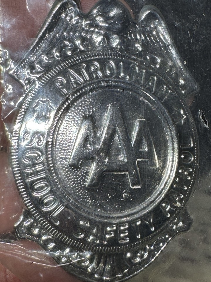 Vintage AAA School Safety Patrol Badge New Old Stock 2 5/8" x 2" | eBay