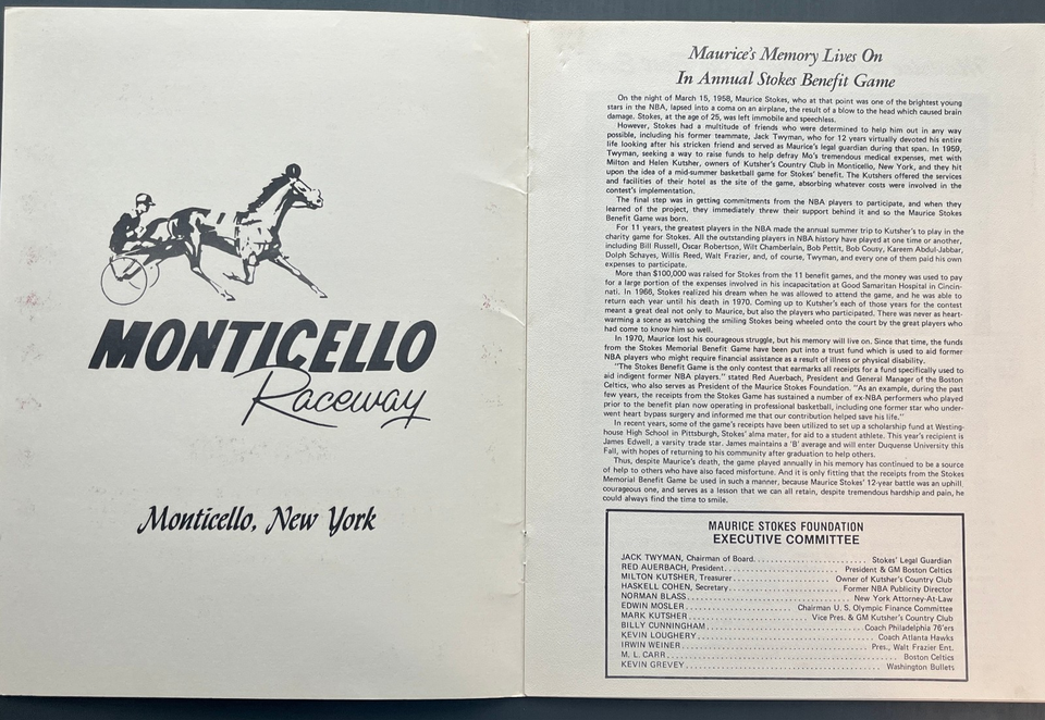 1981 MAURICE STOKES MEMORIAL BASKETBALL GAME PROGRAM LARRY BIRD, RED ...