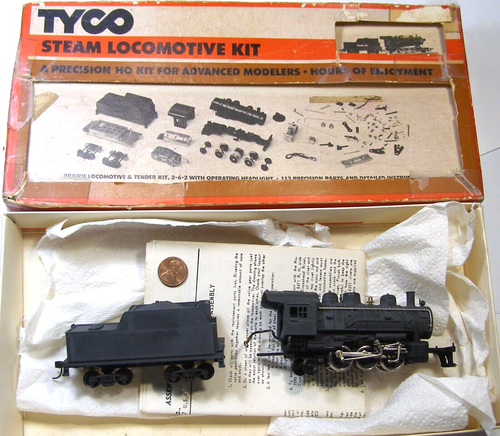 Tyco HO Model R.R. Steam Prairie Locomotive w/Tender Kit 2-6-2 Missing ...