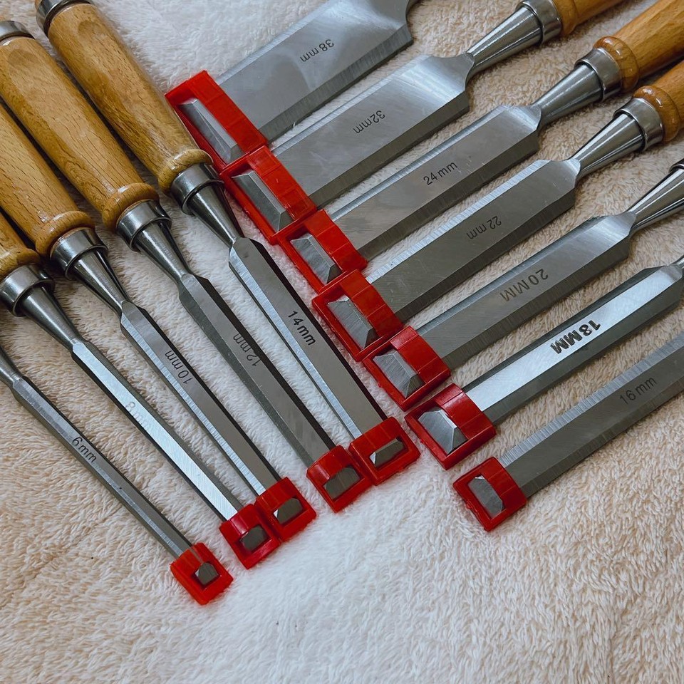 Japanese Vintage Chisel Set of 12 NOMI Japanese Carpentry Woodworking ...