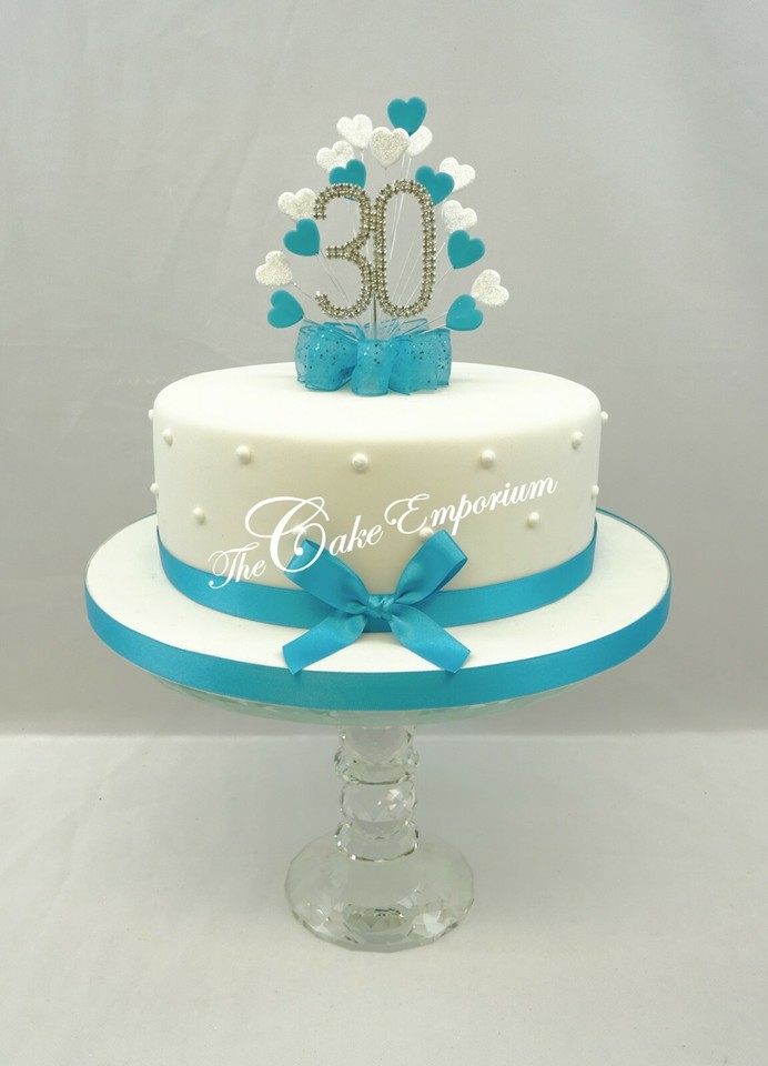 30th CAKE TOPPER HEART BURST SPRAY DIAMANTE BIRTHDAY NUMBER CAKE ...