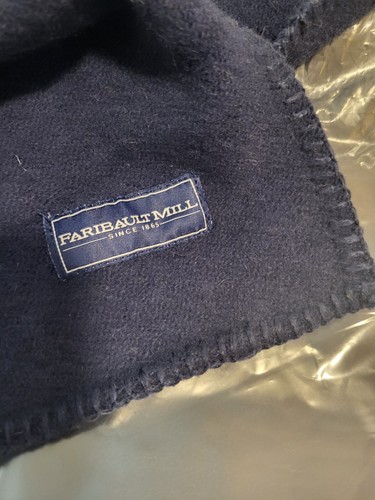 Faribault Mill Pure & Simple Wool Blanket, Navy, Used Once, Washed | eBay