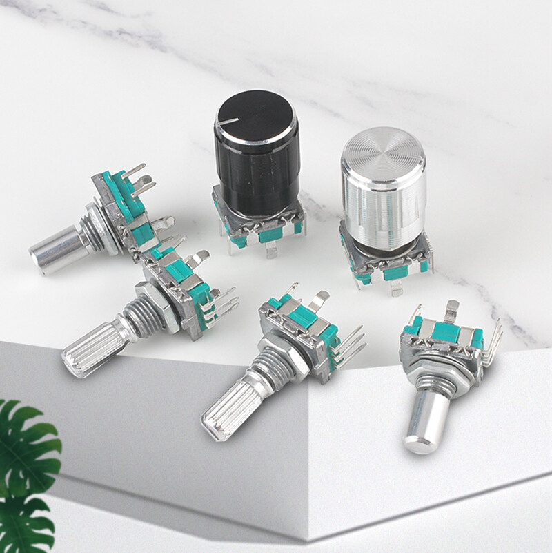Rotary Shaft Encoder EC11 with push switch, 5 pin digital potentiometer ...
