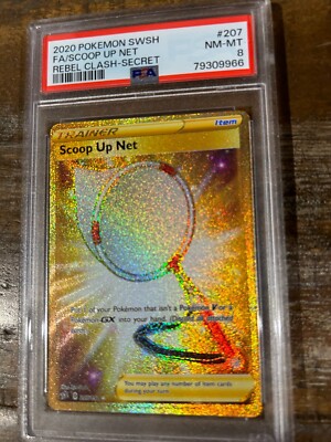 POKEMON 2020 Rebel Clash Secret Rare Full Art SCOOP UP NET #207 PSA 8 ...