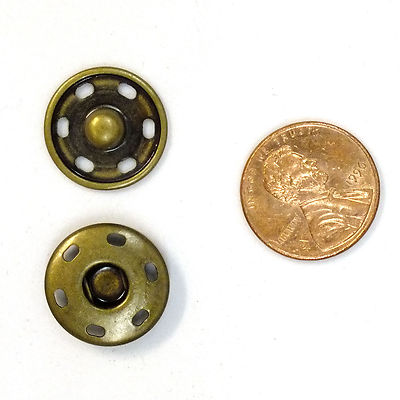 New Sew-On Snaps Fasteners Size:17mm 144 sets package, Color: Antique ...
