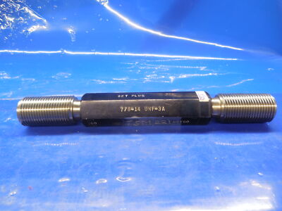 7/8 14 UNF 3A SET THREAD PLUG GAGE .875 GO NO GO P.D.'S = .8286 & .8245 ...