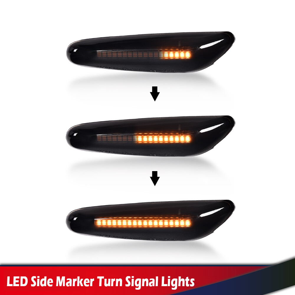 Fit For BMW 325i 328i Sequential Turn Signal Lamp Smoked LED Side ...