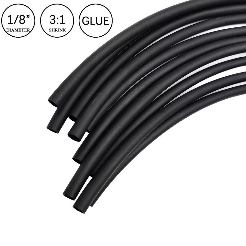 3:1 Heat Shrink Tubing Tube Black Glue Waterproof Dual Wall Wires Wrap ...
