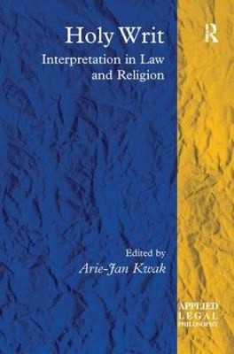 Holy Writ: Interpretation in Law and Religion (Applied Legal Philosophy) 9781138278585 | eBay ...