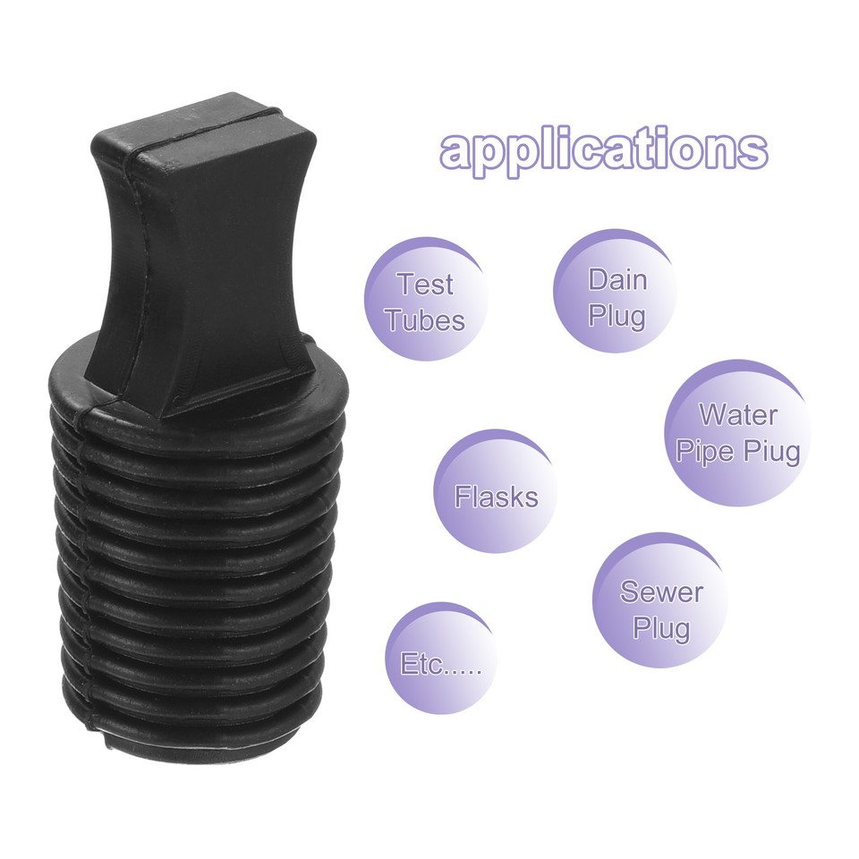 10Pcs Rubber Thread Tapered Insert Plug M20 Test Tubes Bungs Stopper ...