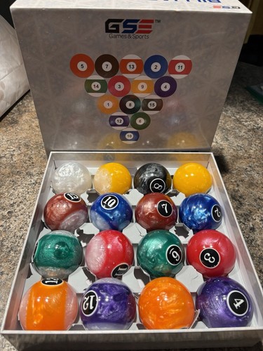 2-1/4" Standard Regulation Size Billiard Balls Set 16 Pool Table Pearl ...