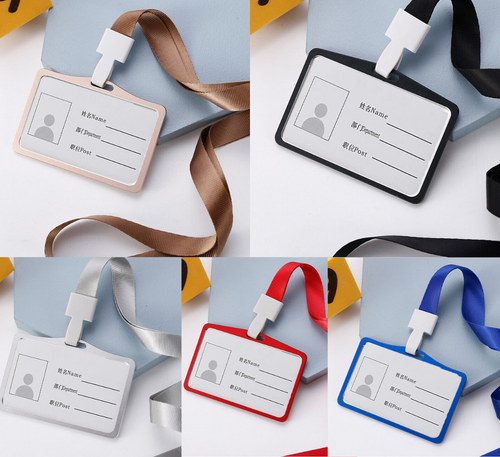 Metal ID Badge Card Holder Business Security Pass Tag Holder with ...