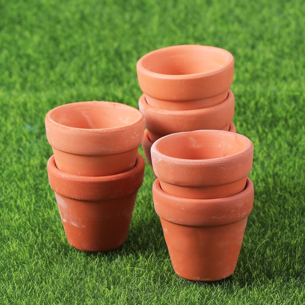 12Pcs clay plants pots 3x3cm Small Mini Ceramic Planter Flower | eBay