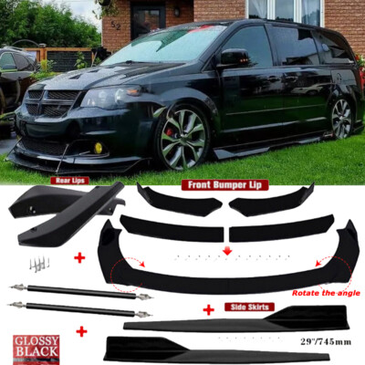For Dodge Grand Caravan 99-20 Front Bumper Lip Splitter Spoiler Glossy ...