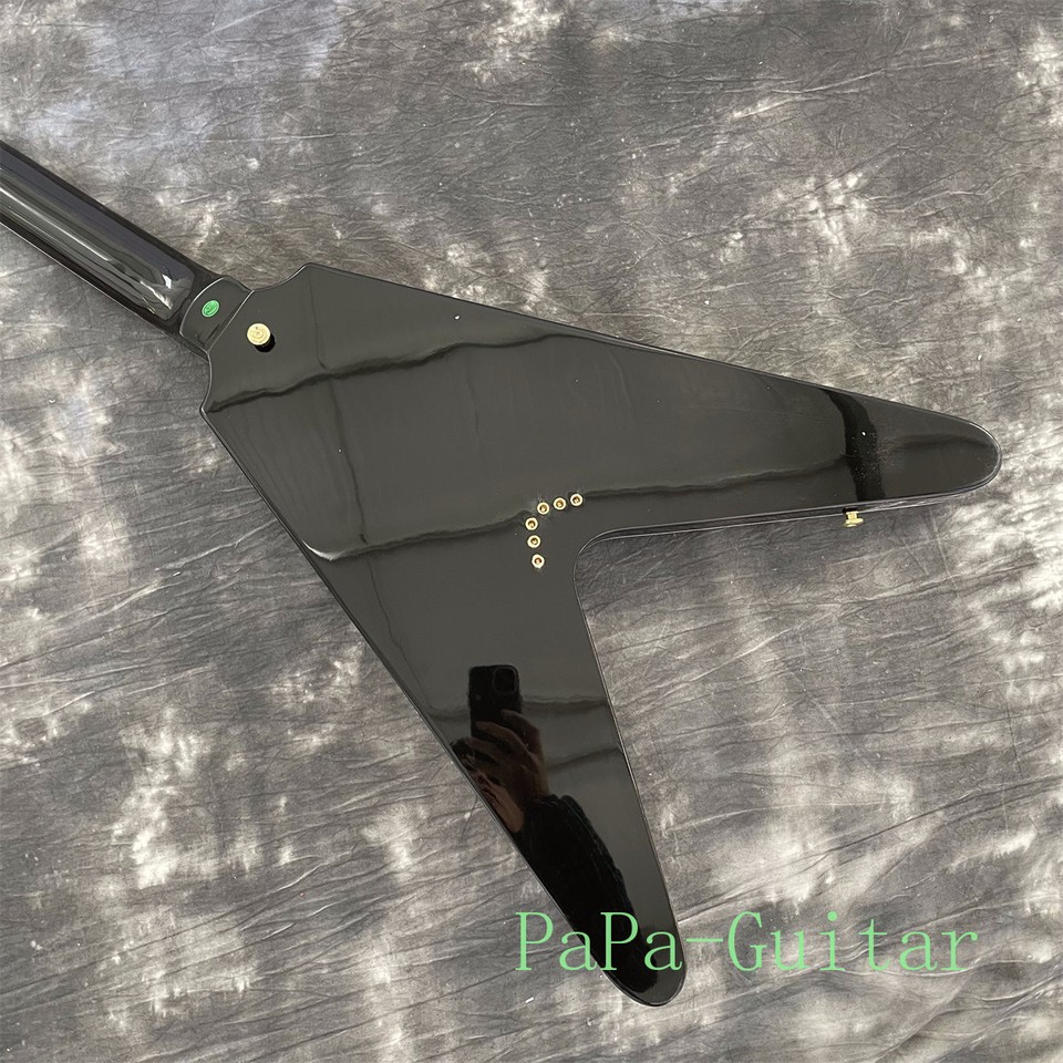 Black Fly V Electric Guitar Mahogany Neck Strings Thru Body Gold ...