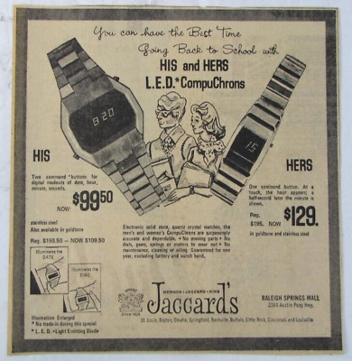 Vintage 1975 CompuChron LED Digital Watch Newspaper Print Ad | eBay