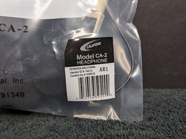 Califone Ca-2 Individual Stereo Headphones With Resealable Storage Bag ...