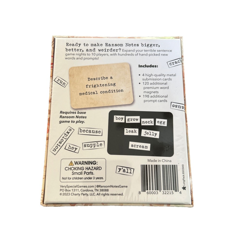 Ransom Notes EXPANSION PACK - Ridiculous Word Magnet Party Game ...